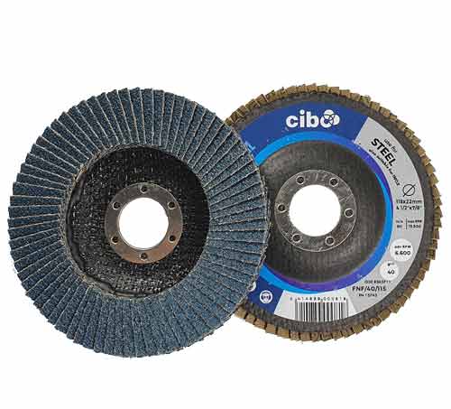 FNF Flat zirconium 40 grit flap disc 115mm dia x 22mm - Abrasive ...